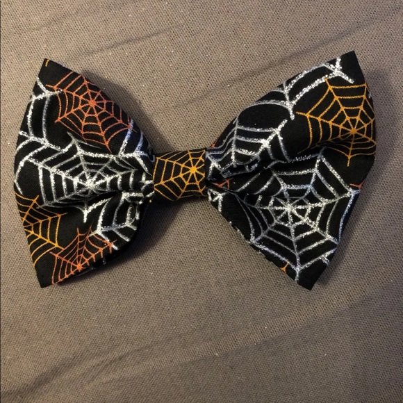 homemade | Accessories | Spiderweb Halloween Hair Bow | Poshmark